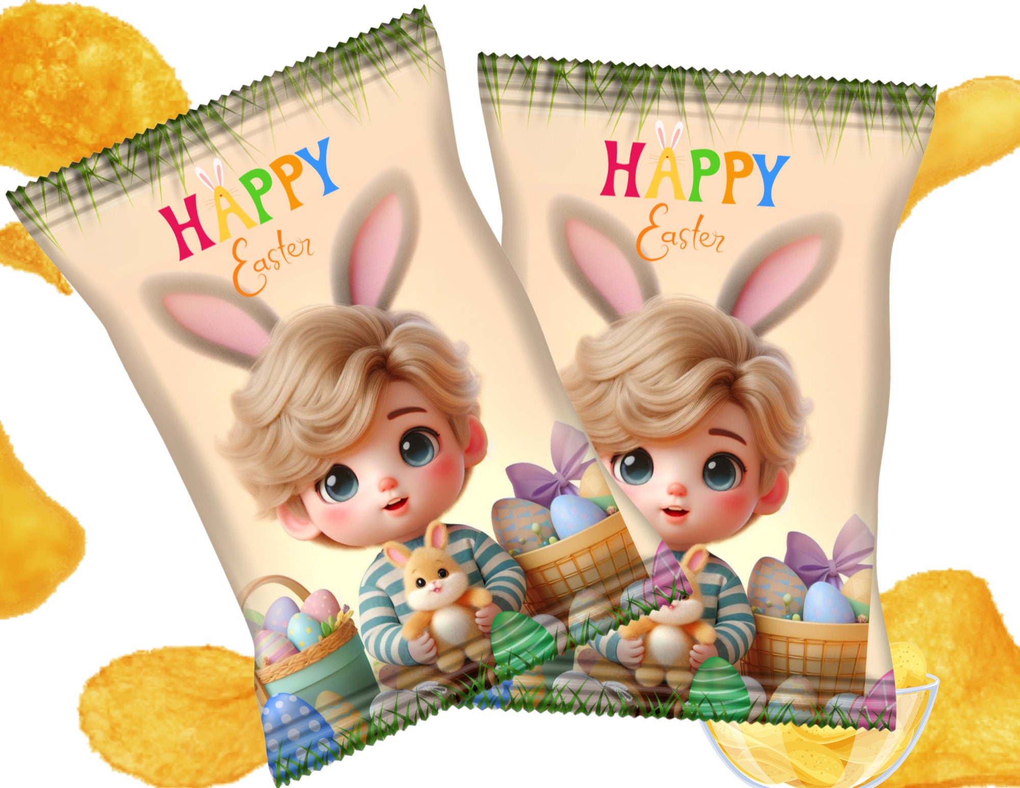 Easter Chip Bag Label, Chip Bag Template, Template, Chipbag, Easter ...