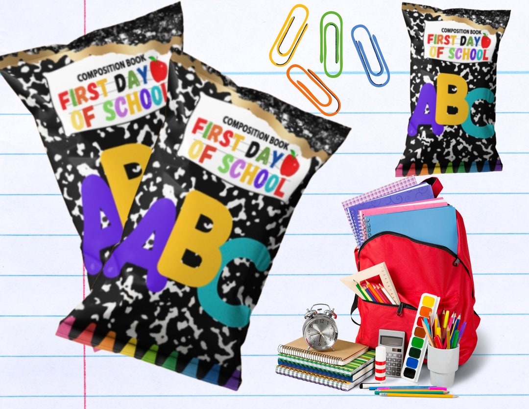 Back to School Chip Bag Template, Printable, Notebook Template, Chip ...
