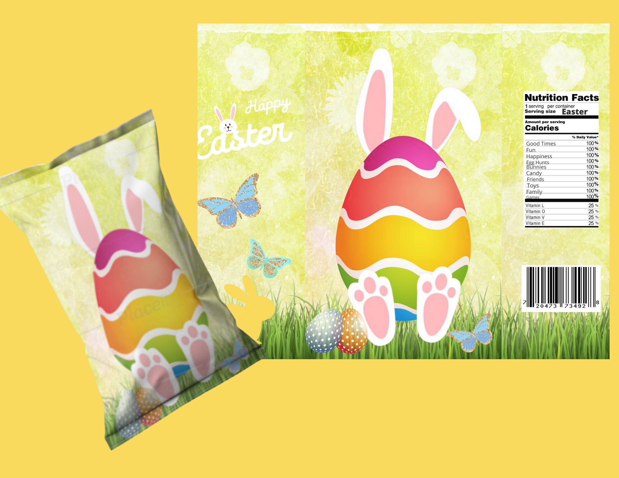 Easter Chip Bag Label, Chip Bag Template, Template, Chipbag, Easter ...