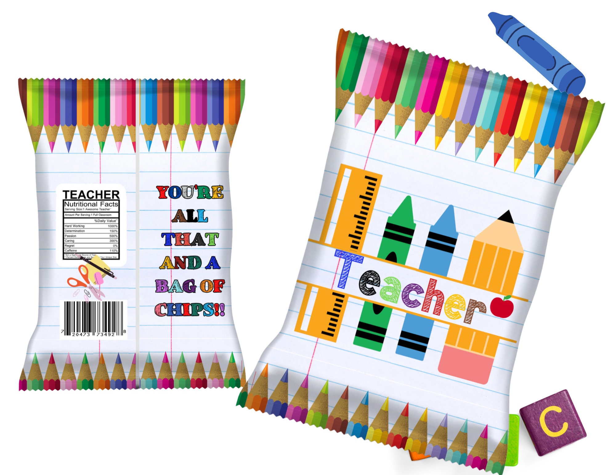 Teacher Appreciation Week Chip Bag, With Bonus Blank Chip Bag Template ...