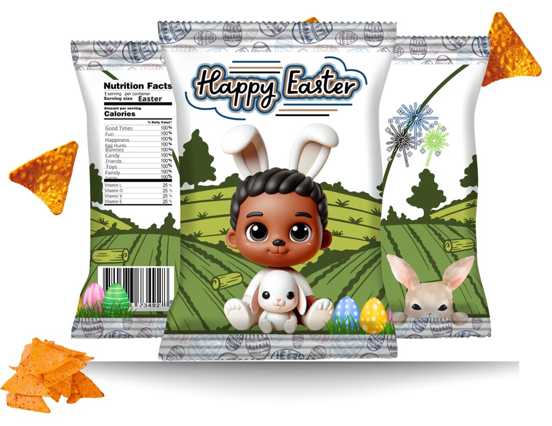 Easter Chip Bag Label, Chip Bag Template, Template, Chipbag, Easter ...