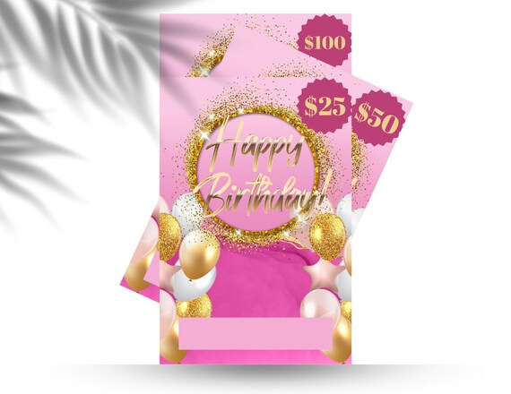 Gift Card Printable Birthday Money Card - Etsy