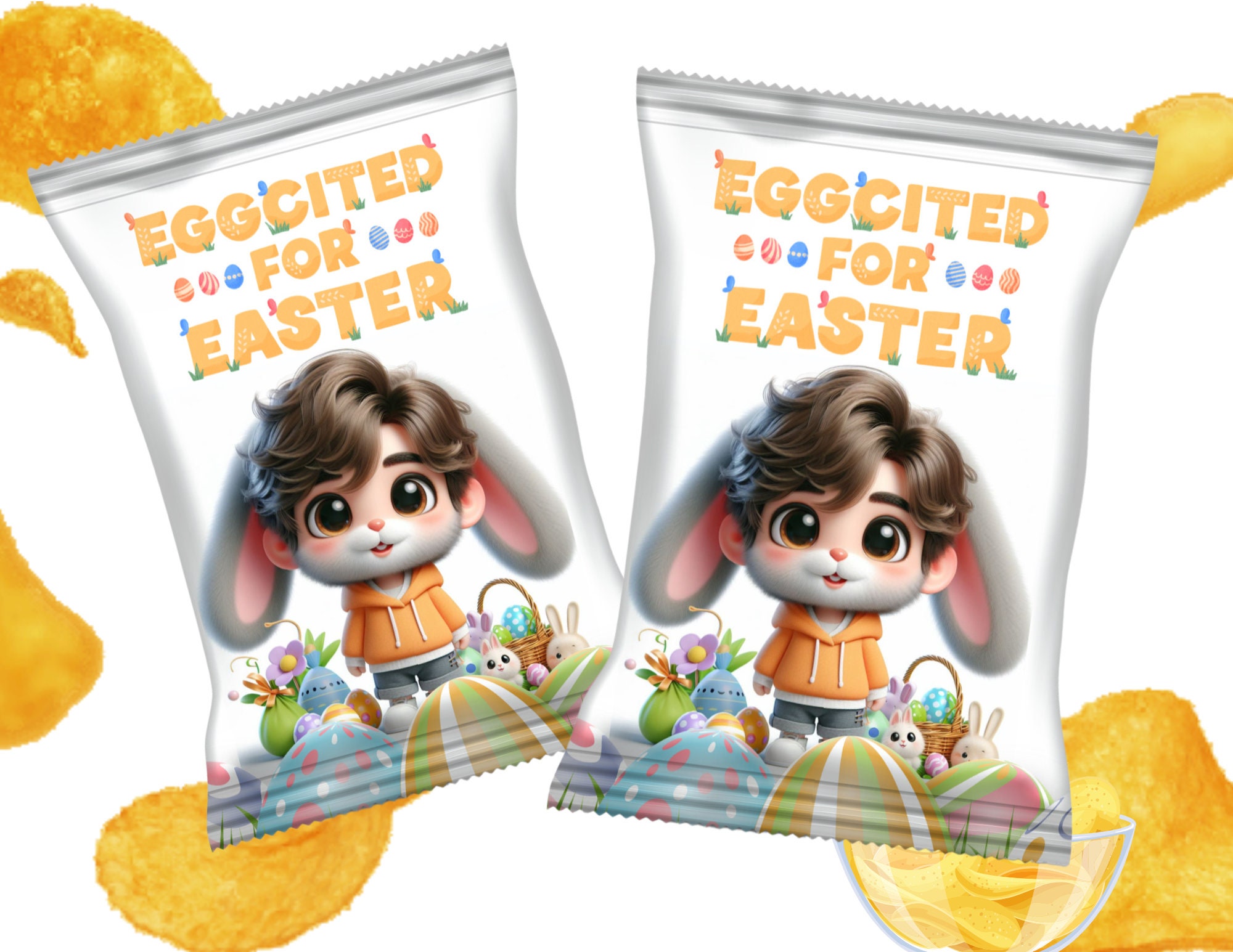 Easter Chip Bag Template, - Etsy