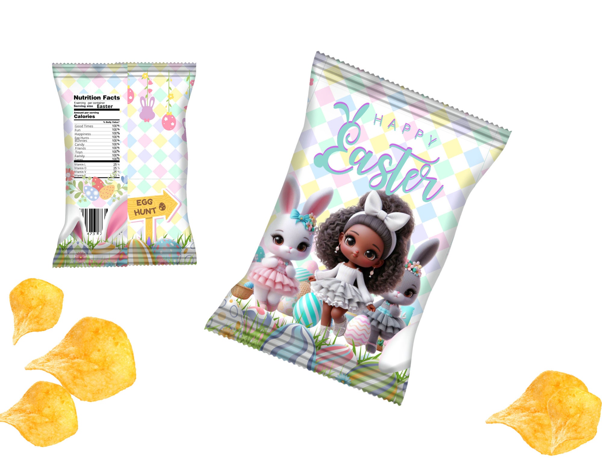 Easter Chip Bag Label, Chip Bag Template, Template, Chipbag, Easter ...