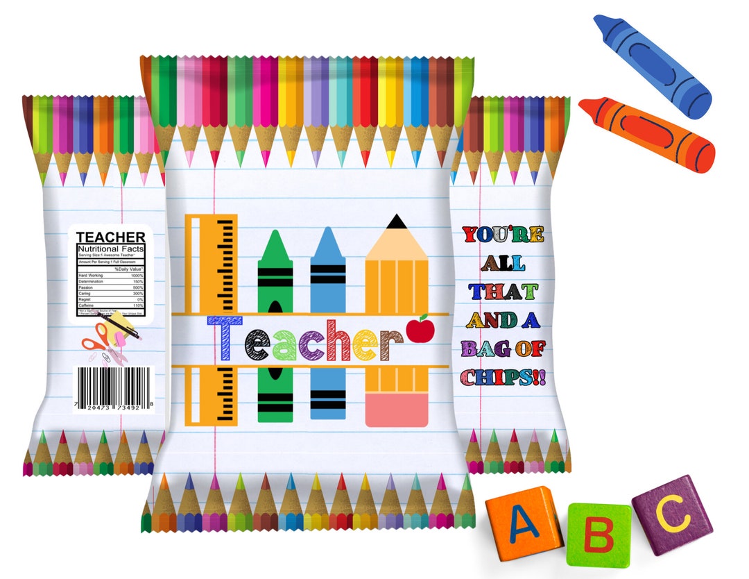 Teacher Appreciation Week Chip Bag, With Bonus Blank Chip Bag Template ...