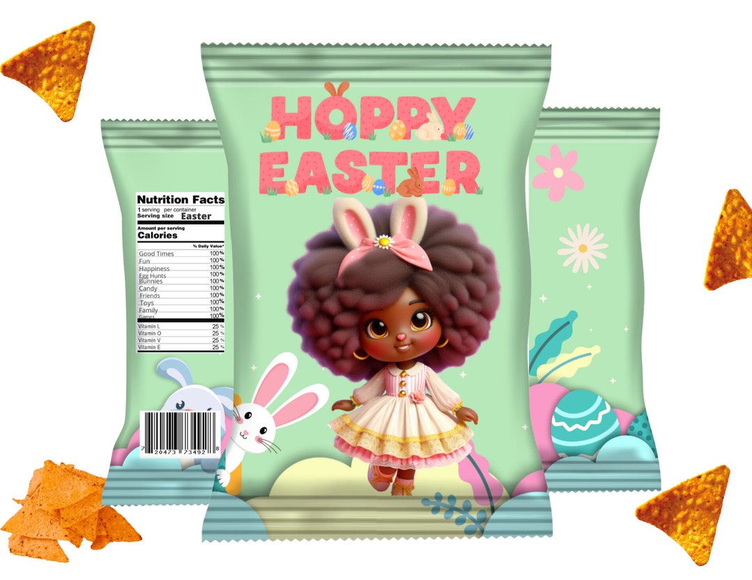 Easter Chip Bag Template, Chip Bag Label, Easter, Easterbasket, Treats ...