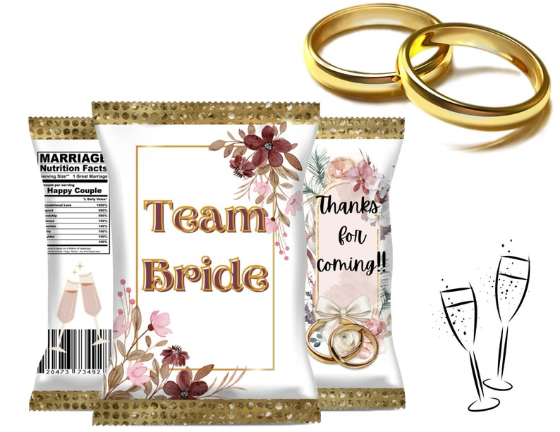 Team Bride Chip Bag Template, Chip Bags, Chip Bag Template - Etsy
