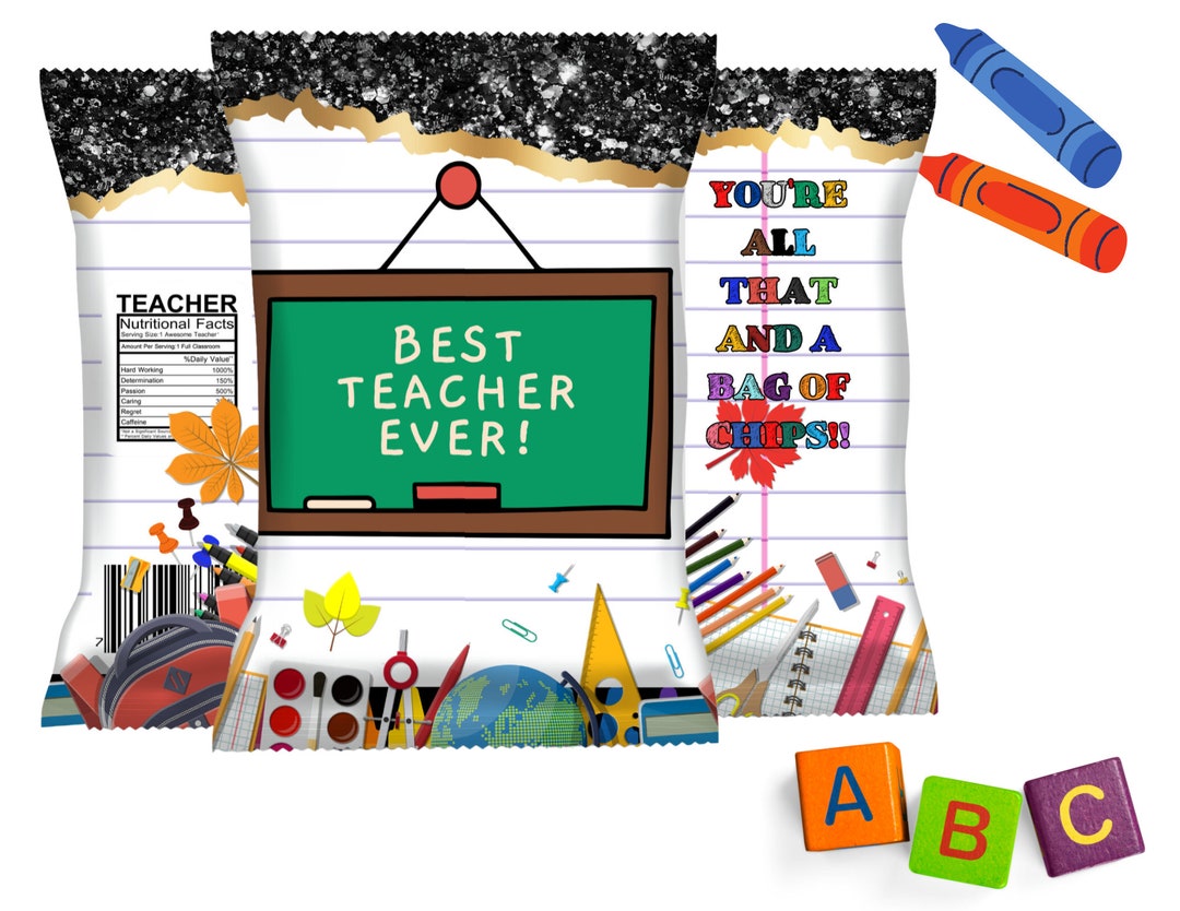 Teacher Appreciation Week, Chip Bags, Teachers Appreciation Week - Etsy