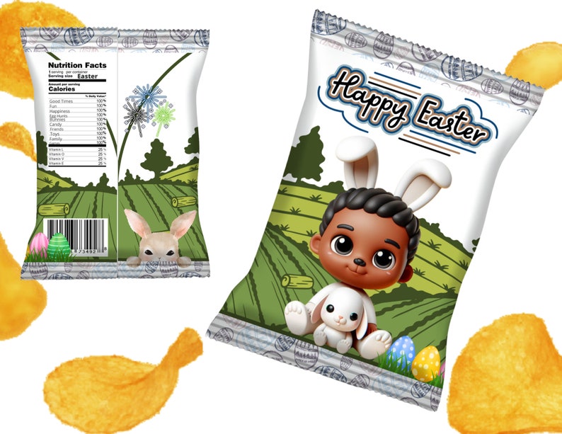 Easter Chip Bag Label, Chip Bag Template, Template, Chipbag, Easter ...