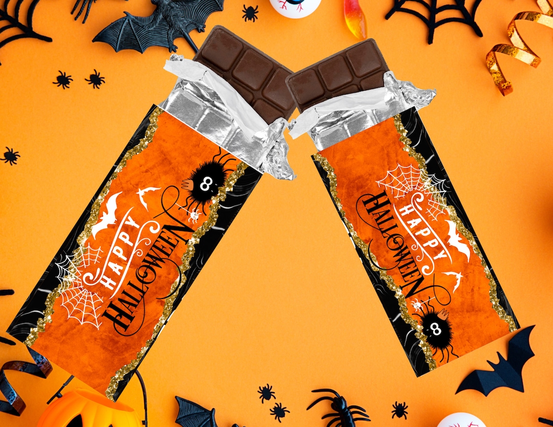 Halloween Chocolate Bar Wrapper, Chocolate Wrapper Label, Chocolate ...