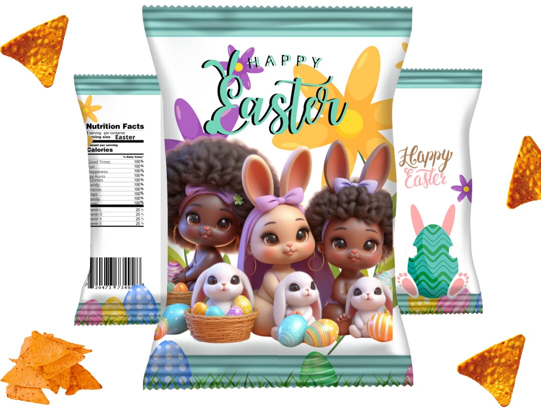 Easter Chip Bag Label, Chip Bag Template, Template, Chipbag, Easter ...