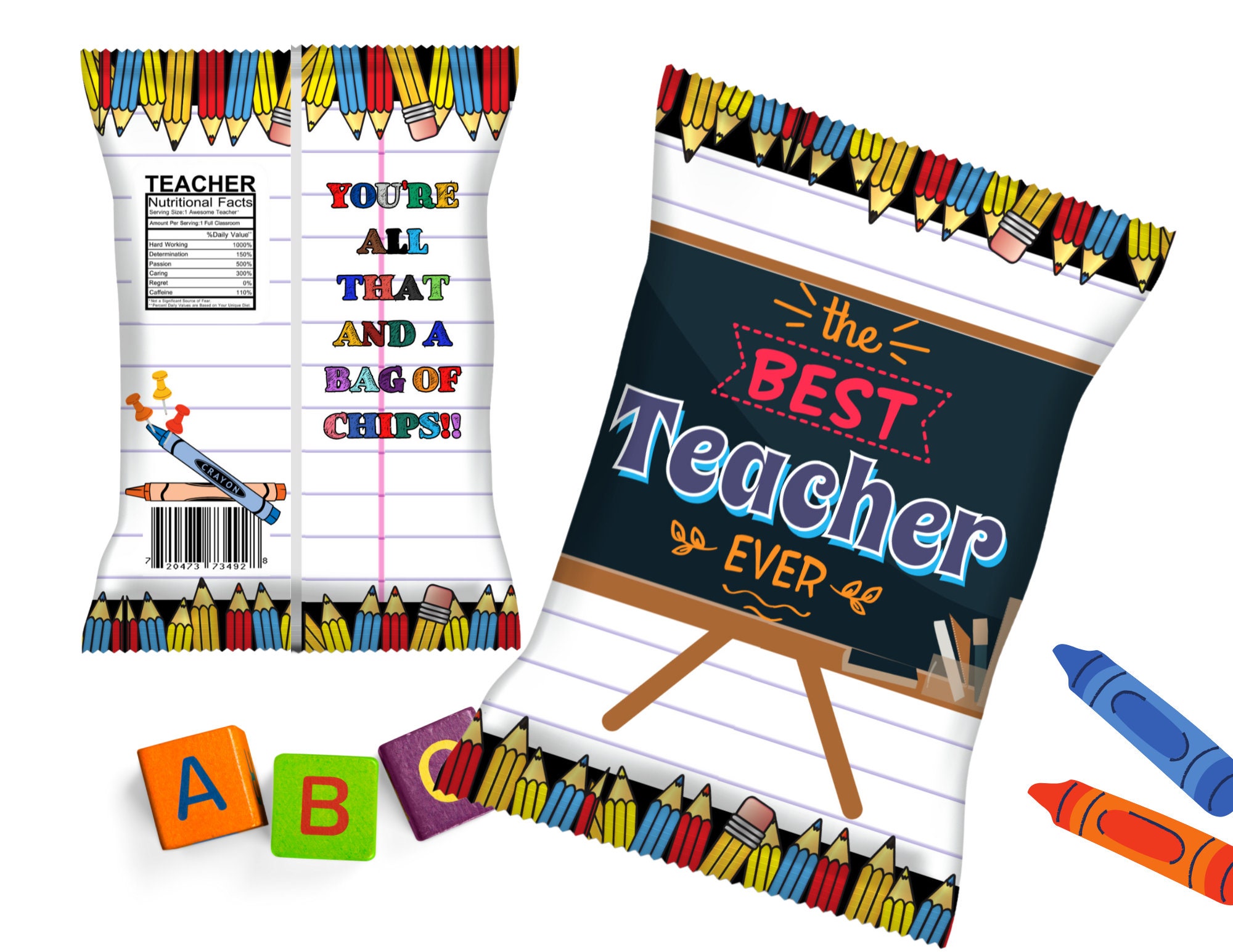 Teacher Appreciation Week Template, Chipbags, Teachers Week, - Etsy