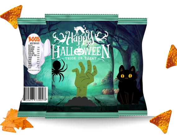 Halloween Chip Bag Template Snack Bag Chip Bags Chip Bag - Etsy