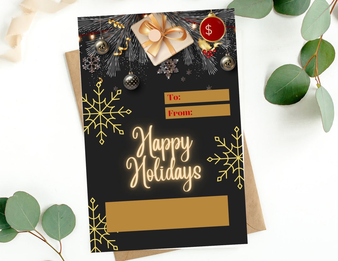 Christmas Gift Card Template Christmas Money Card Template - Etsy