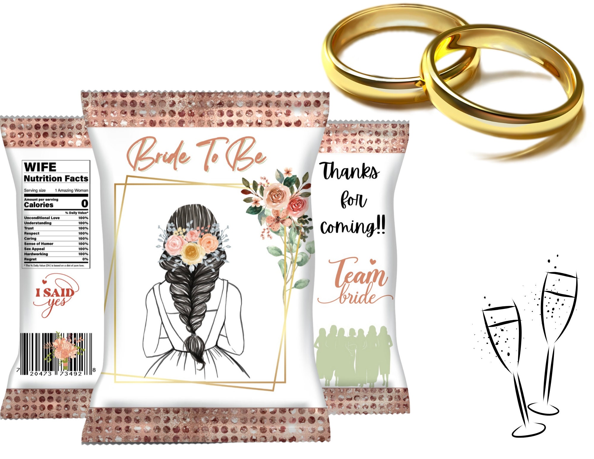 Bride to Be Chip Bag Template, Chip Bags, Chip Bag Template - Etsy