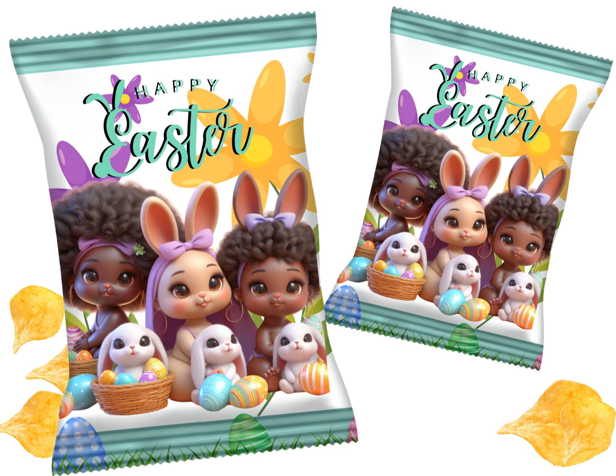 Easter Chip Bag Label, Chip Bag Template, Template, Chipbag, Easter ...