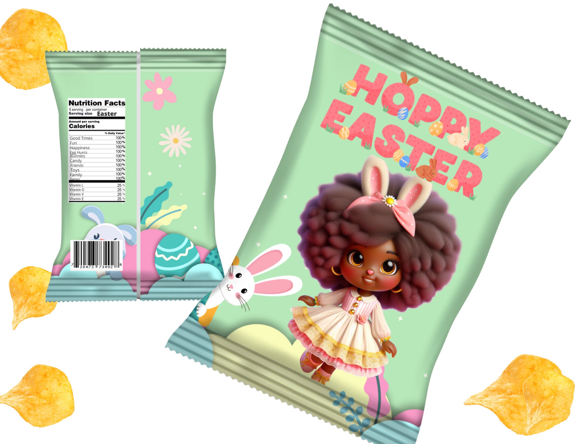 Easter Chip Bag Template, Chip Bag Label, Easter, Easterbasket, Treats ...