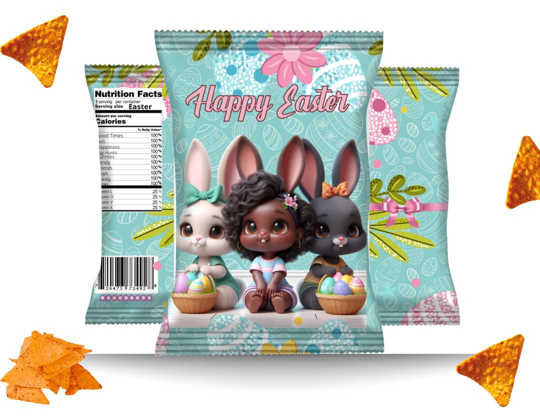 Easter Chip Bag Label, Chip Bag Template, Template, Chipbag, Easter ...