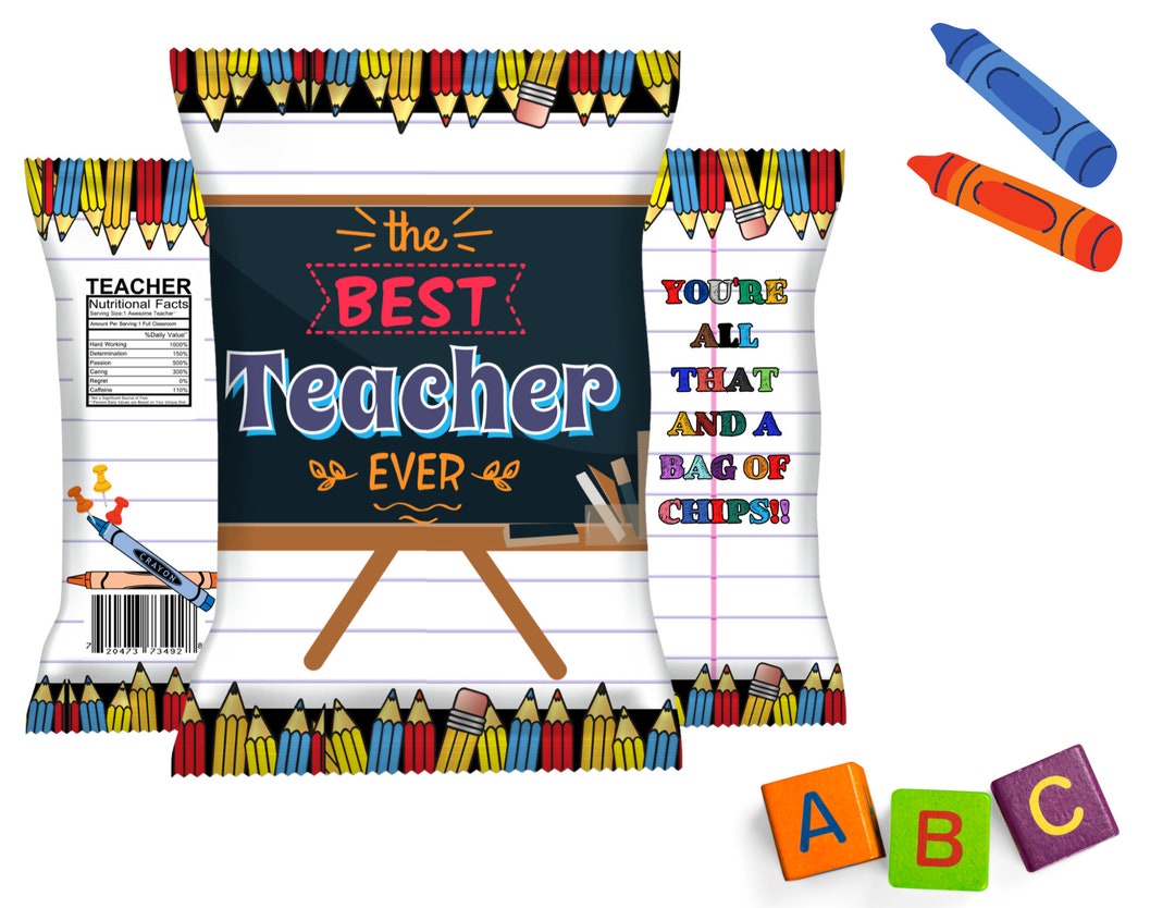 Teacher Appreciation Week Template, Chipbags, Teachers Week, - Etsy