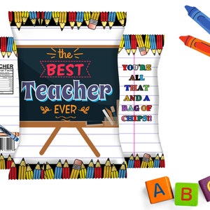 Teacher Appreciation Week Template, Chipbags, Teachers Week, - Etsy