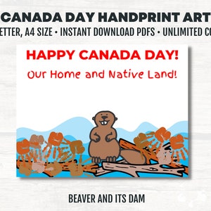 Canada Day Party Printable Handprint Art Canadian Kids - Etsy UK