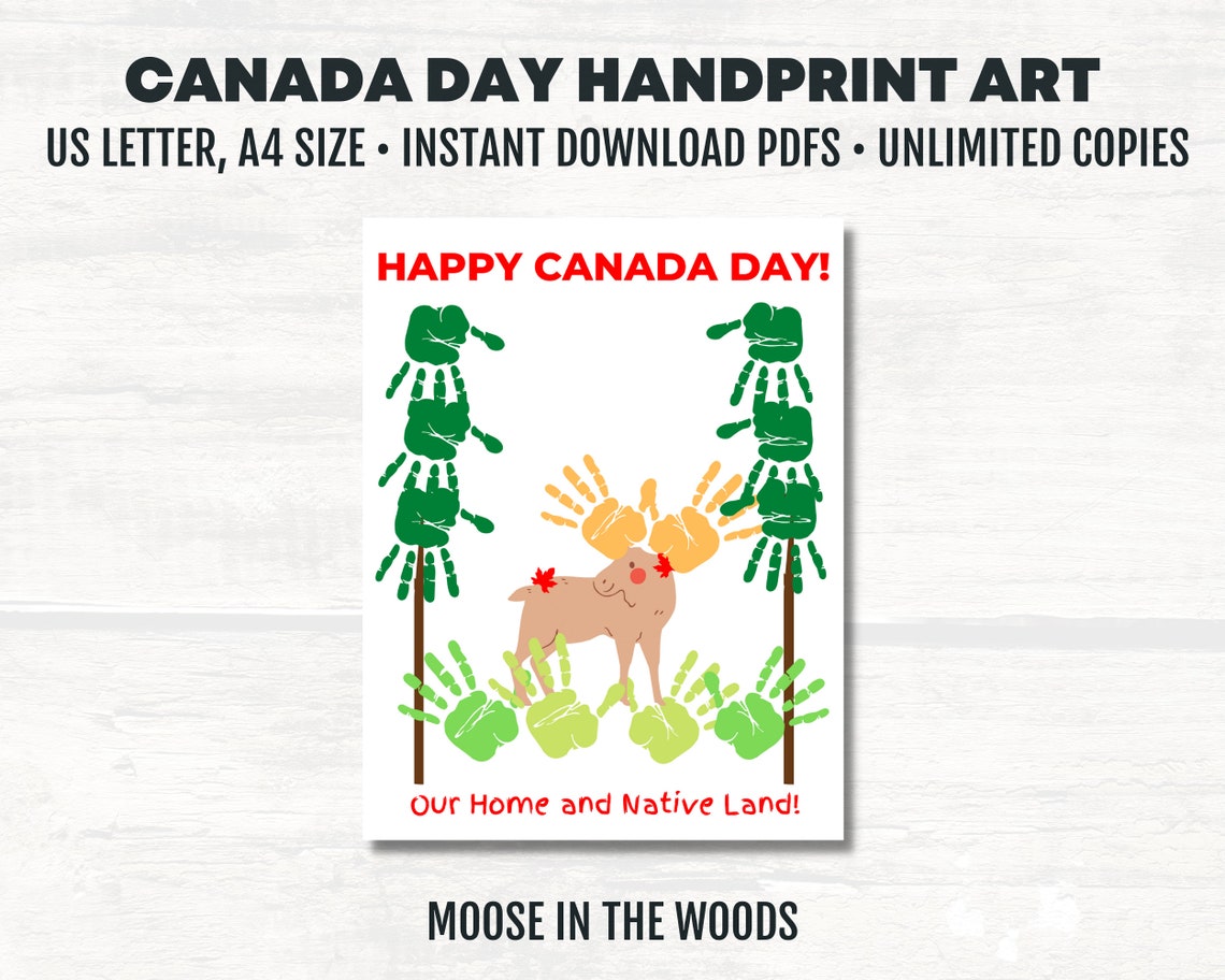 Canada Day Party Printable Handprint Art Canadian Kids - Etsy UK
