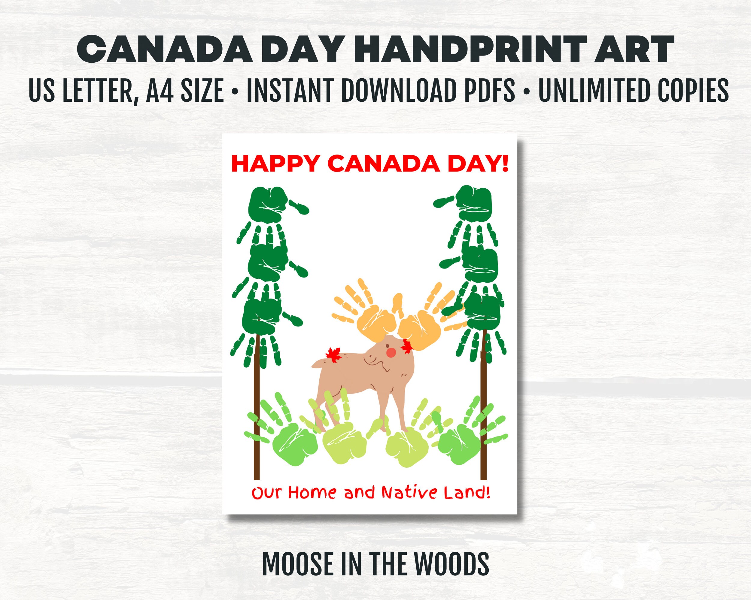 Canada Day Party Printable Handprint Art Canadian Kids - Etsy UK