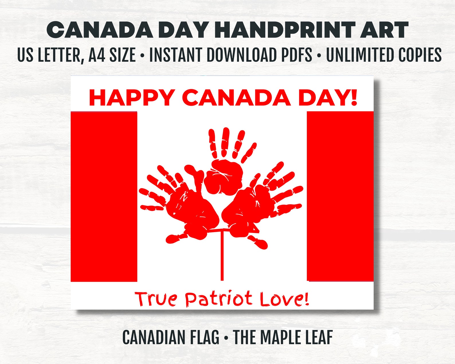 Canada Day Party Printable Handprint Art Canadian Kids - Etsy UK