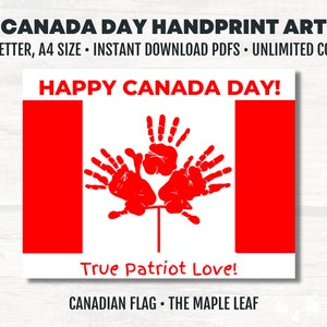 Canada Day Party Printable Handprint Art Canadian Kids - Etsy UK