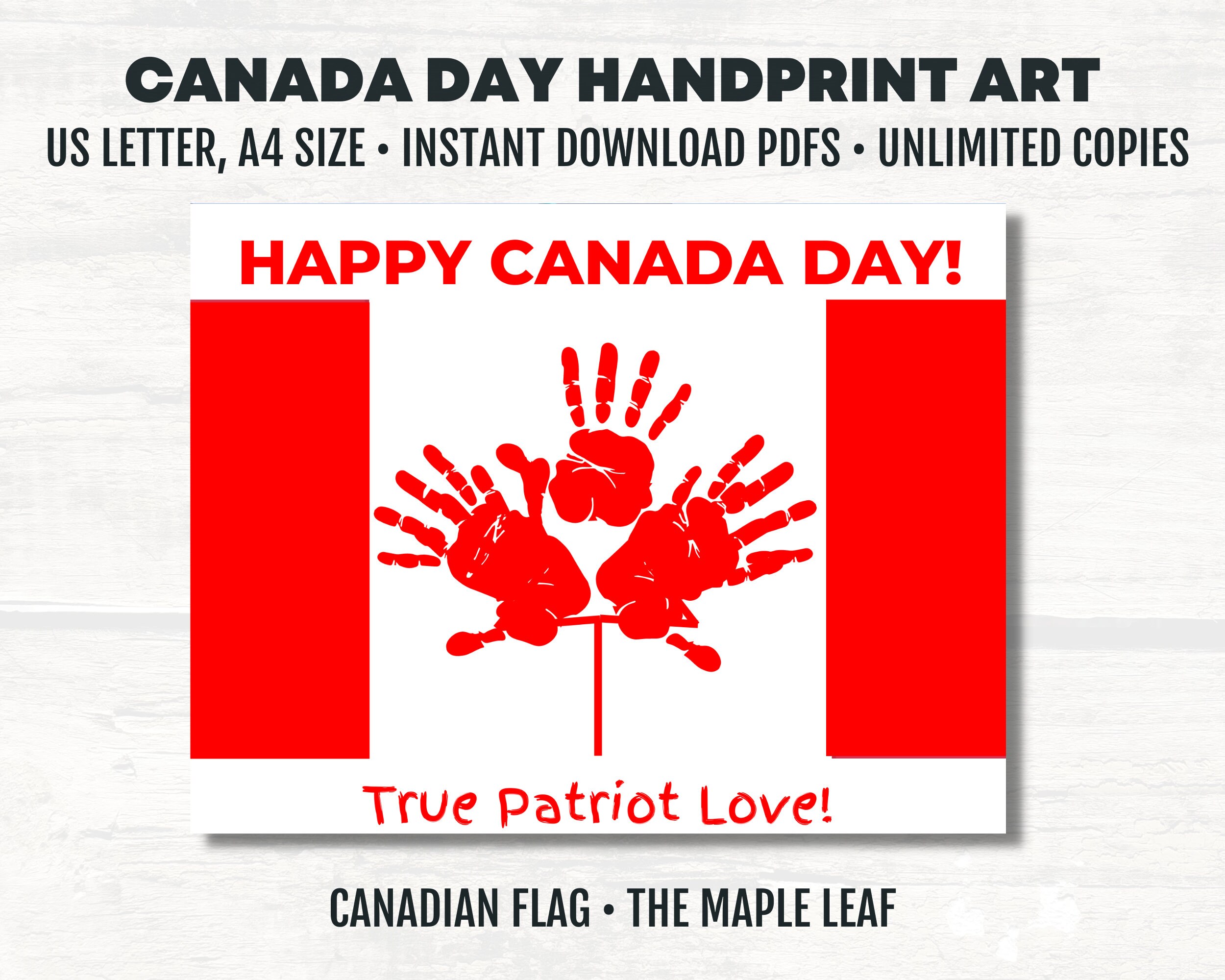 Canada Day Party Printable Handprint Art Canadian Kids - Etsy UK