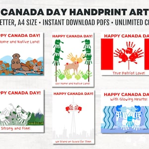 Canada Day Party Printable Handprint Art Canadian Kids - Etsy UK
