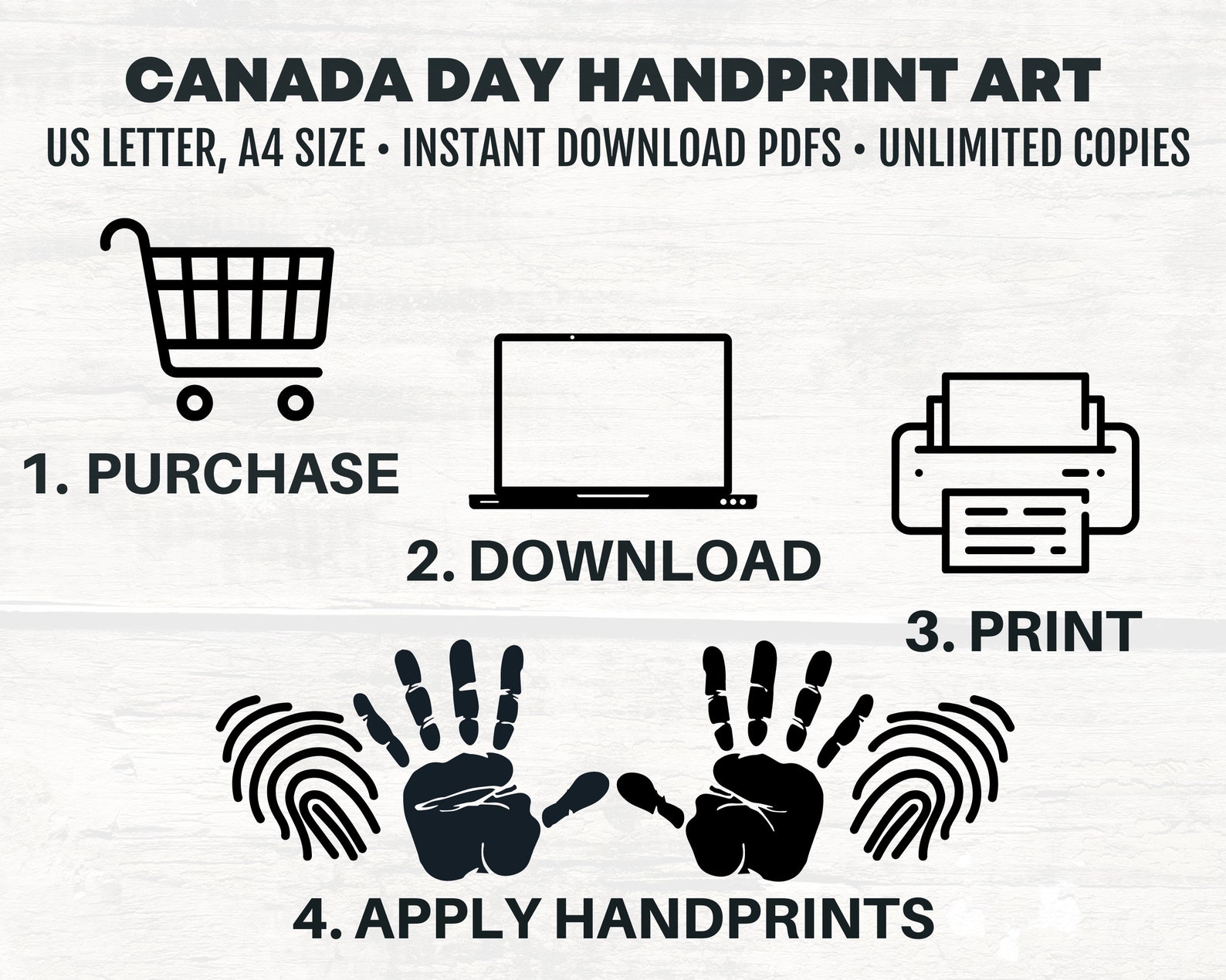 Canada Day Party Printable Handprint Art Canadian Kids - Etsy UK