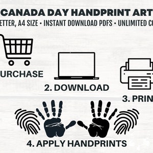 Canada Day Party Printable Handprint Art Canadian Kids - Etsy UK