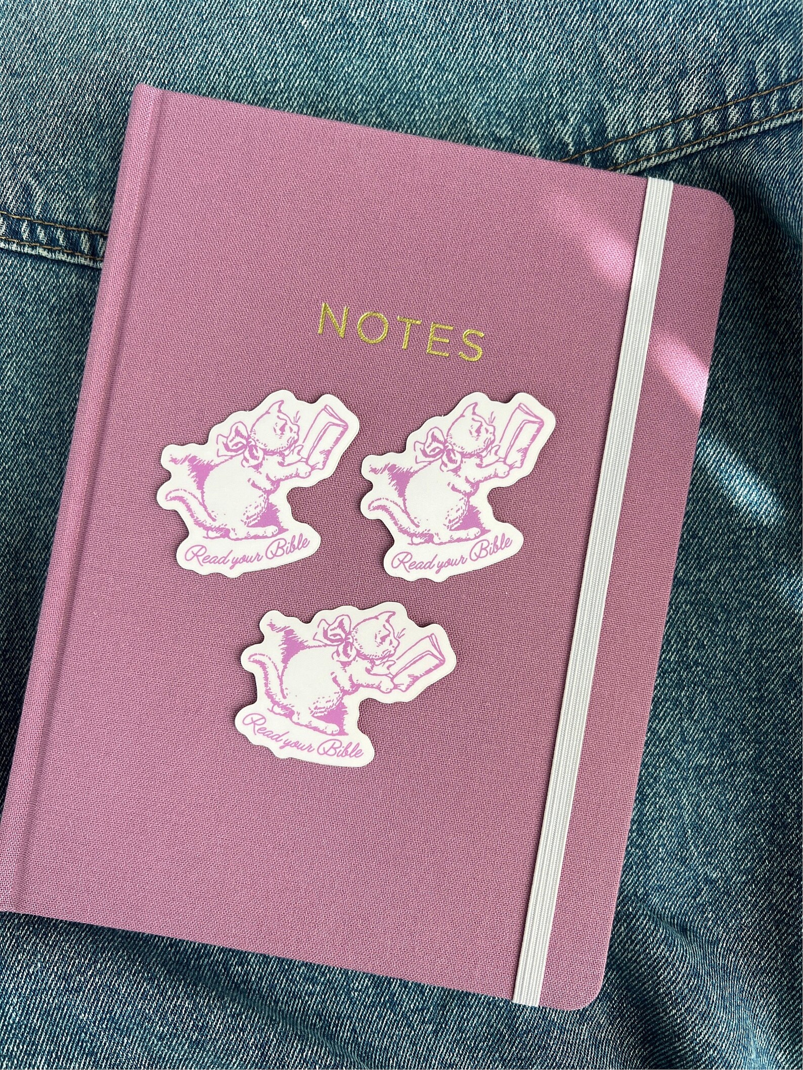 Read Your Bible Christian Sticker | Cat With Bow L Coquette Core ...