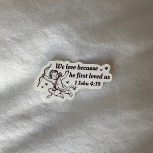 Angel Cherub Bible Sticker - Vintage Aesthetic Christian Valentine Gift ...
