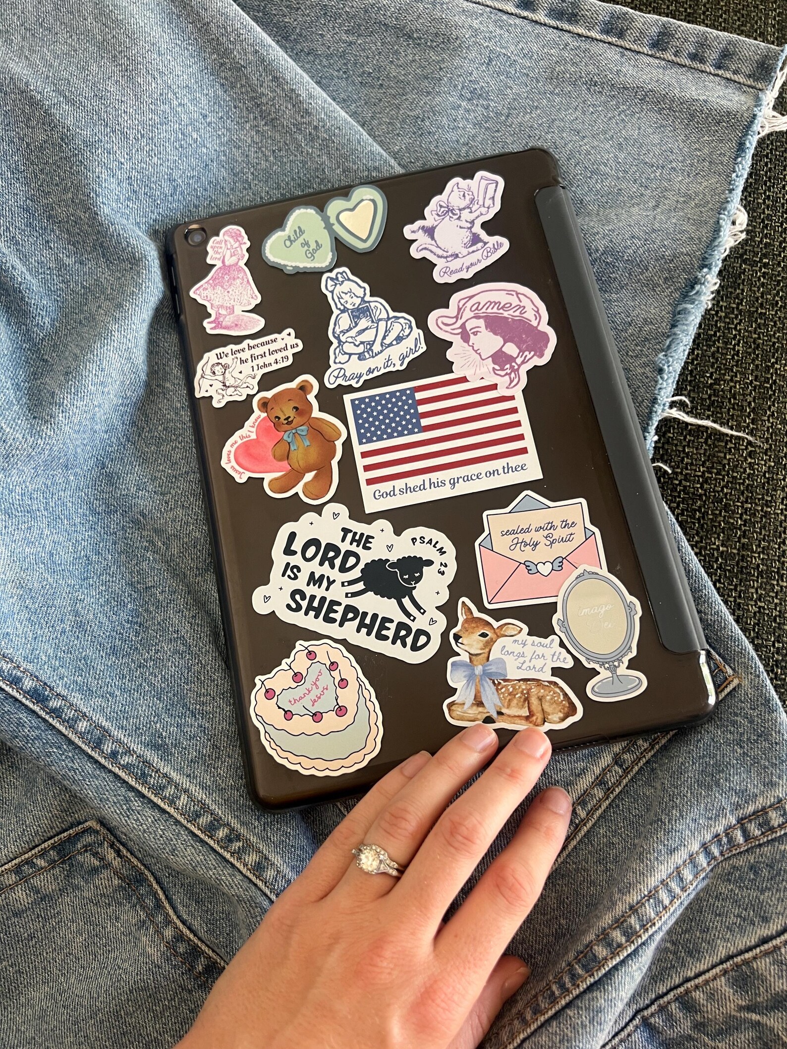 God Shed His Grace Sticker | Aesthetic American Flag | Americana Girl ...