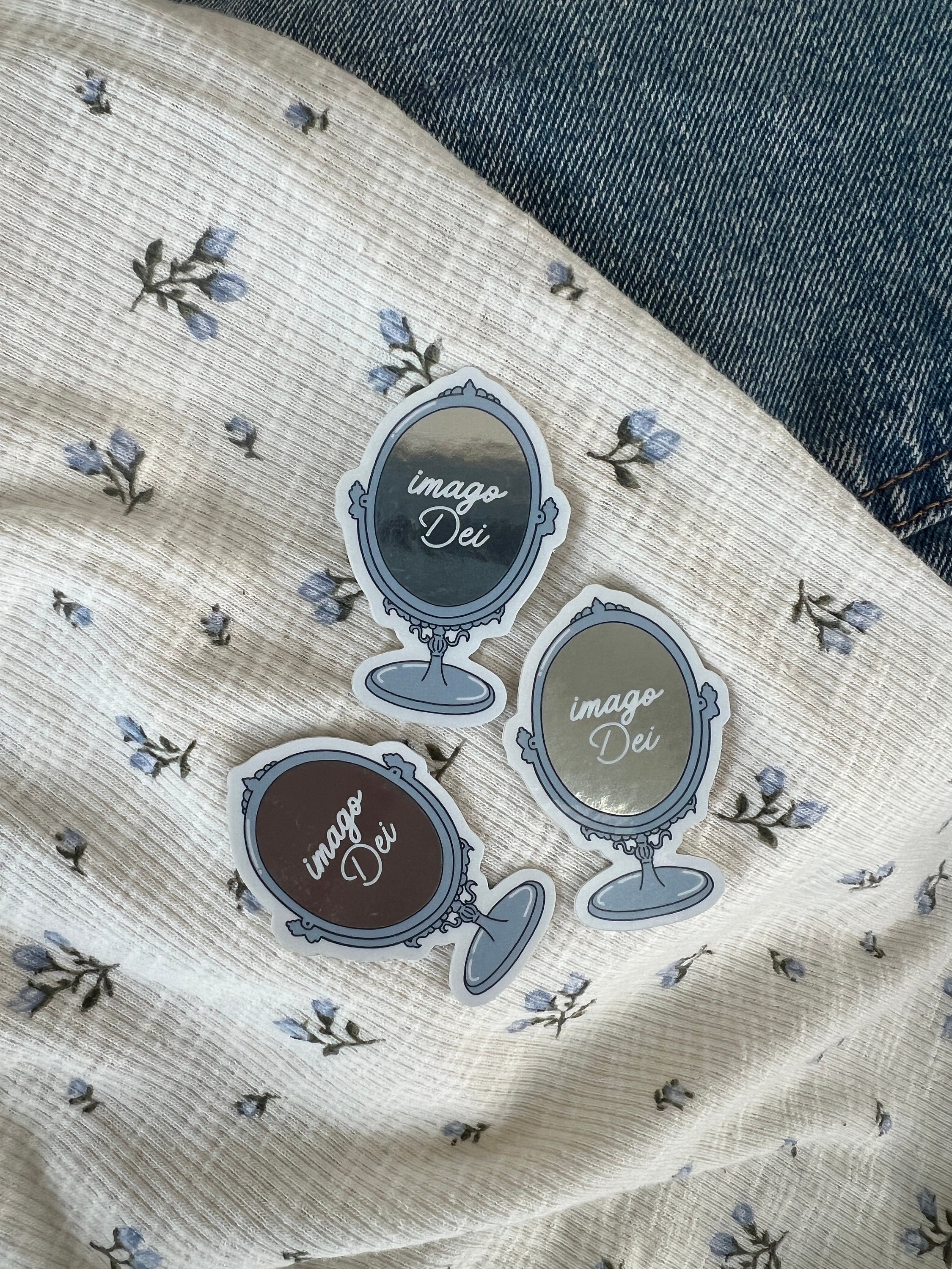 Imago Dei Vintage Style Mirror Sticker | Genesis 1:27 | Made in the ...