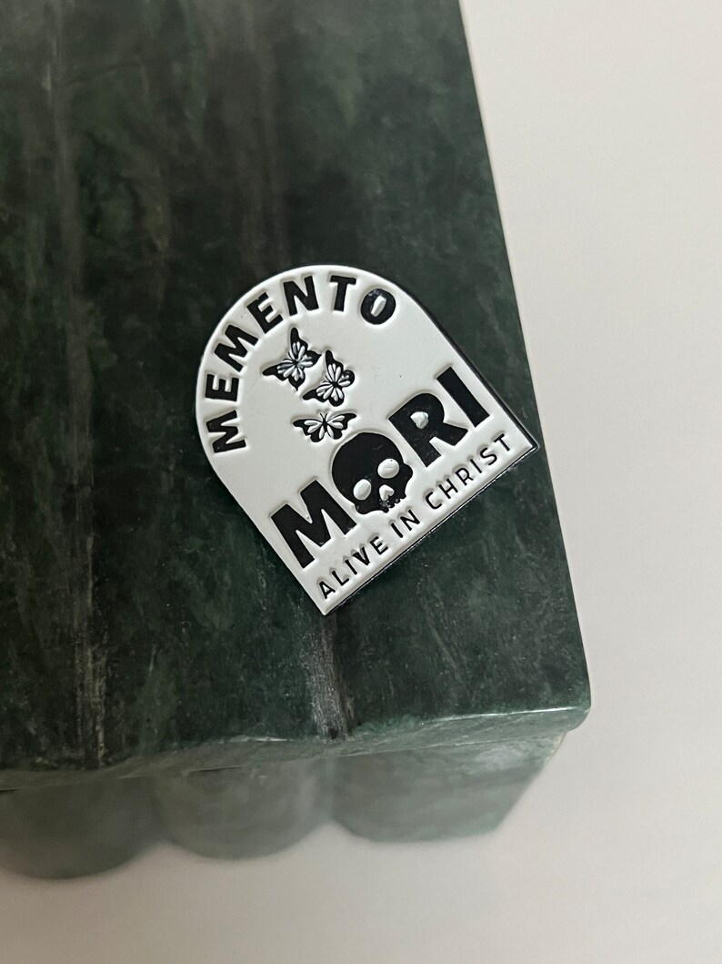 Memento Mori Christian Enamel Pin Skull Butterfly Jesus - Etsy