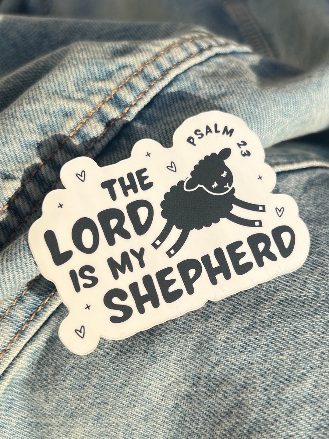 Psalm 23 Sticker, the Lord is My Shepherd Vintage Sticker, Lamb of God ...
