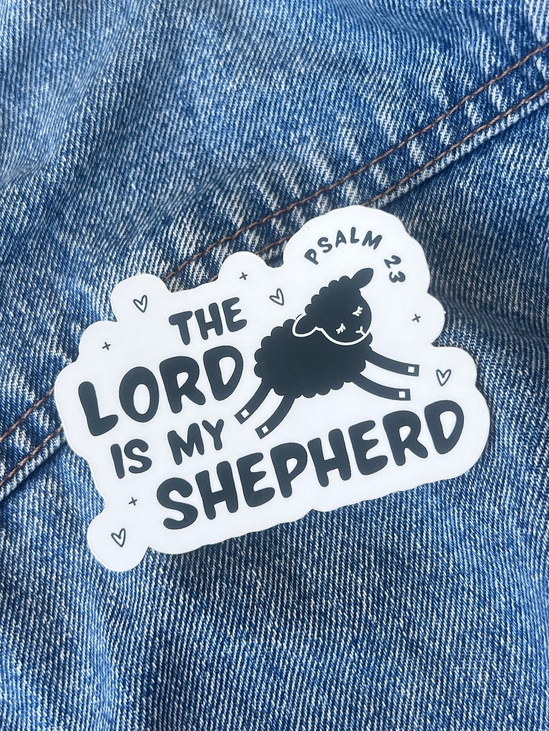 Psalm 23 Sticker, the Lord is My Shepherd Vintage Sticker, Lamb of God ...