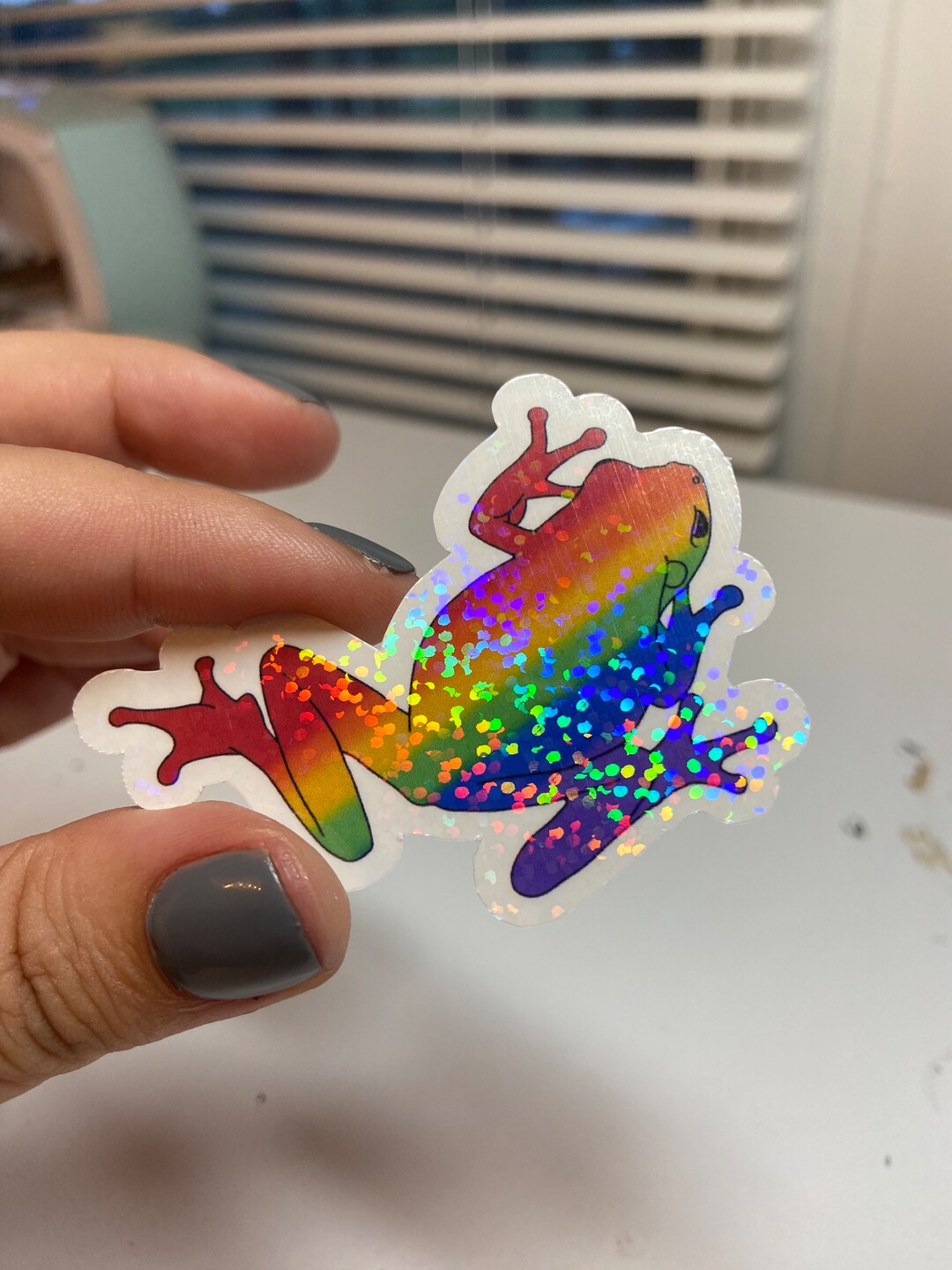 Rainbow Frog Sticker Frog Sticker Amphibian Sticker Kindle - Etsy