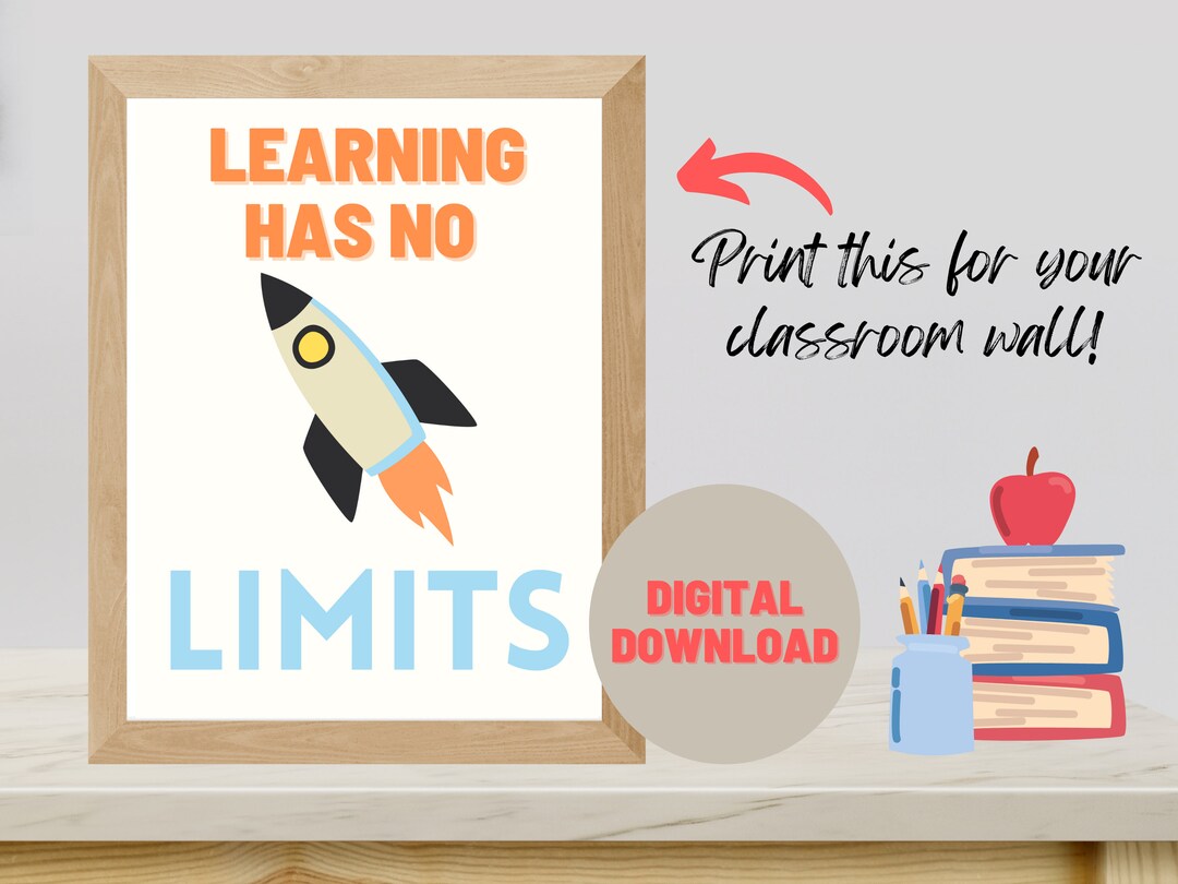 Classroom Poster Learning Has No Limits - Etsy Australia