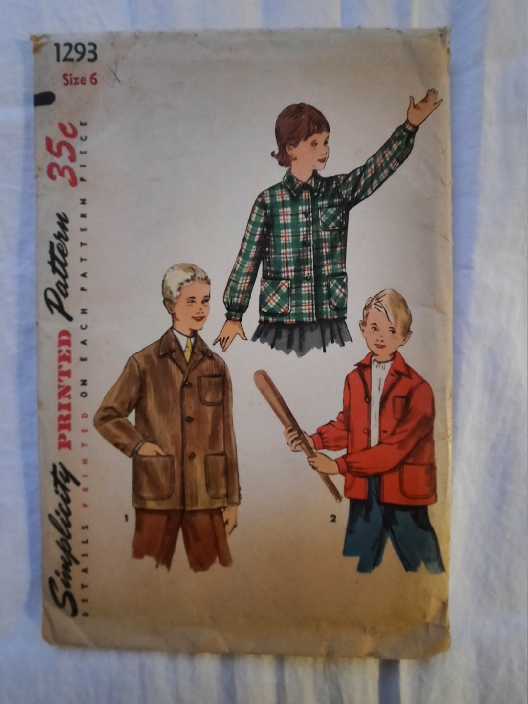 Rare, Vintage Simplicity Pattern 1293. Boy's and Girl's Shirt Jacket ...