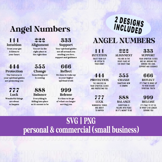 Angel Number SVG Files for Shirts Angel Svg Spiritual Svg | Etsy