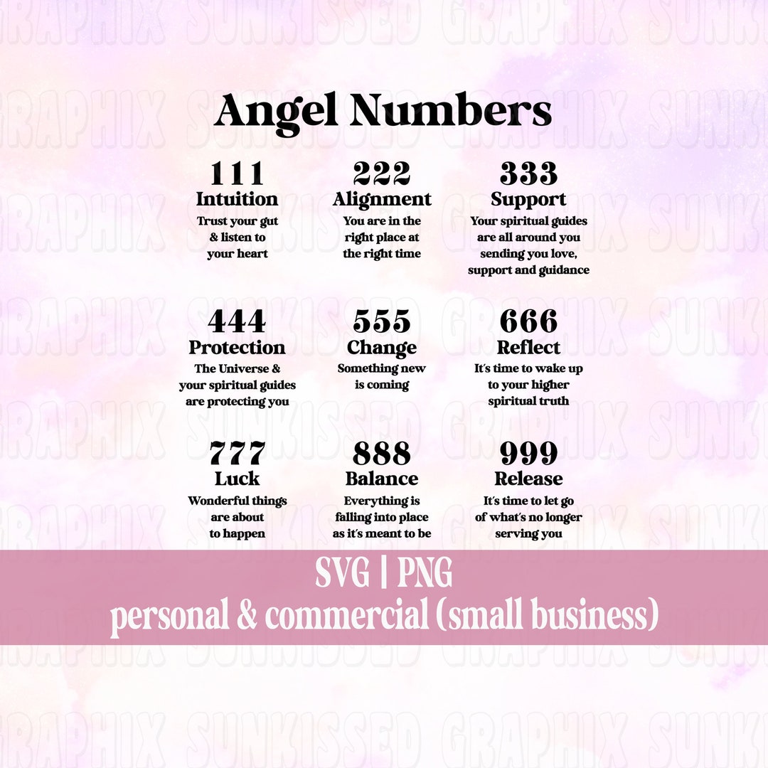 Angel Number SVG Angel Svg Angel Energy Spiritual Svg Files for Shirts ...