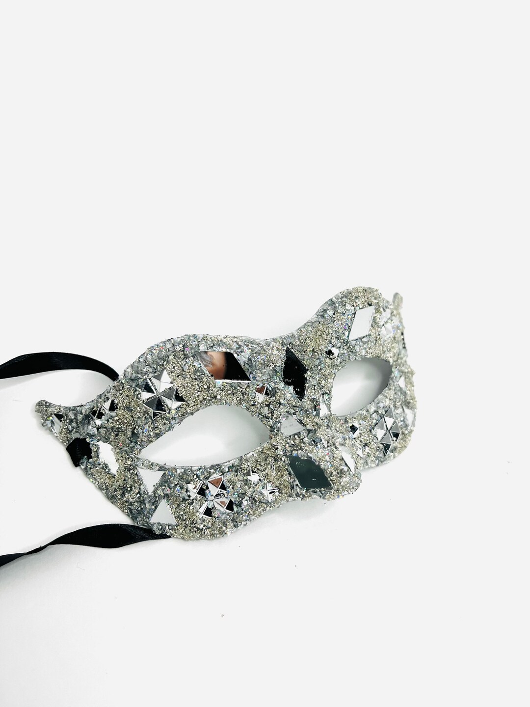 Makara Masquerade Mirror Mask, Available in Different Colors, Silver ...