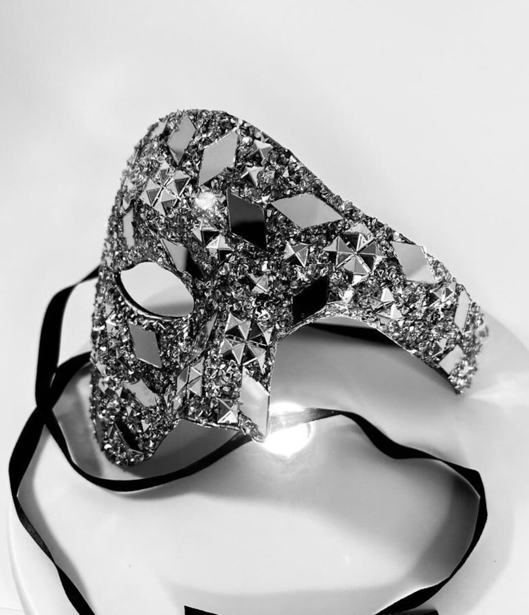 Makara Mirror Mask, Phantom of the Opera. Glitter Rhinestone,in ...