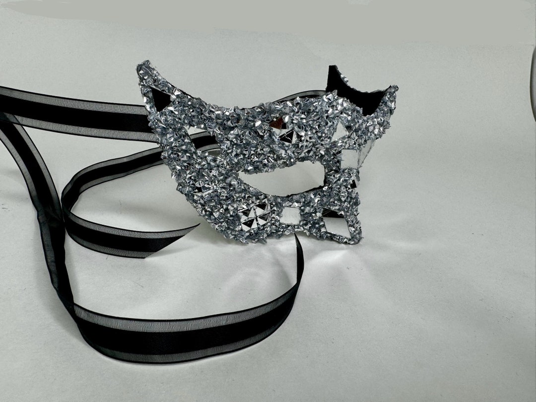 Silver Makara Masquerade Mirror Mask, Available in Different Colors ...