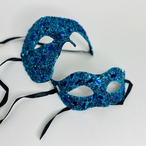 Light Blue Makara Mirror Mask, Couple Edition Set, Glitter Rhinestones ...