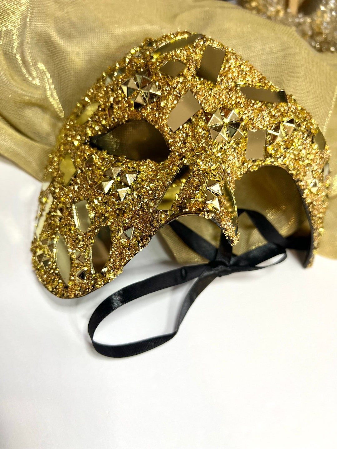 Makara Mirror Mask Gold Phantom of the Opera Version With Comfort Plus ...